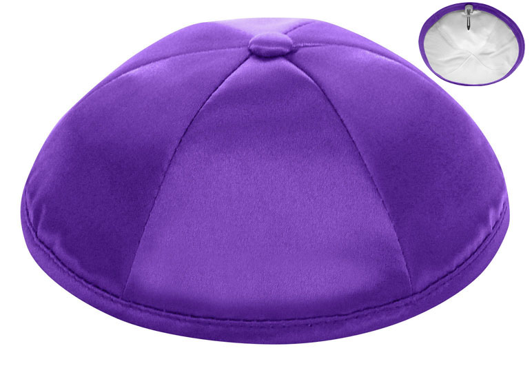 Dark Purple Deluxe Satin Kippah - Item # DST20 - kippah.com